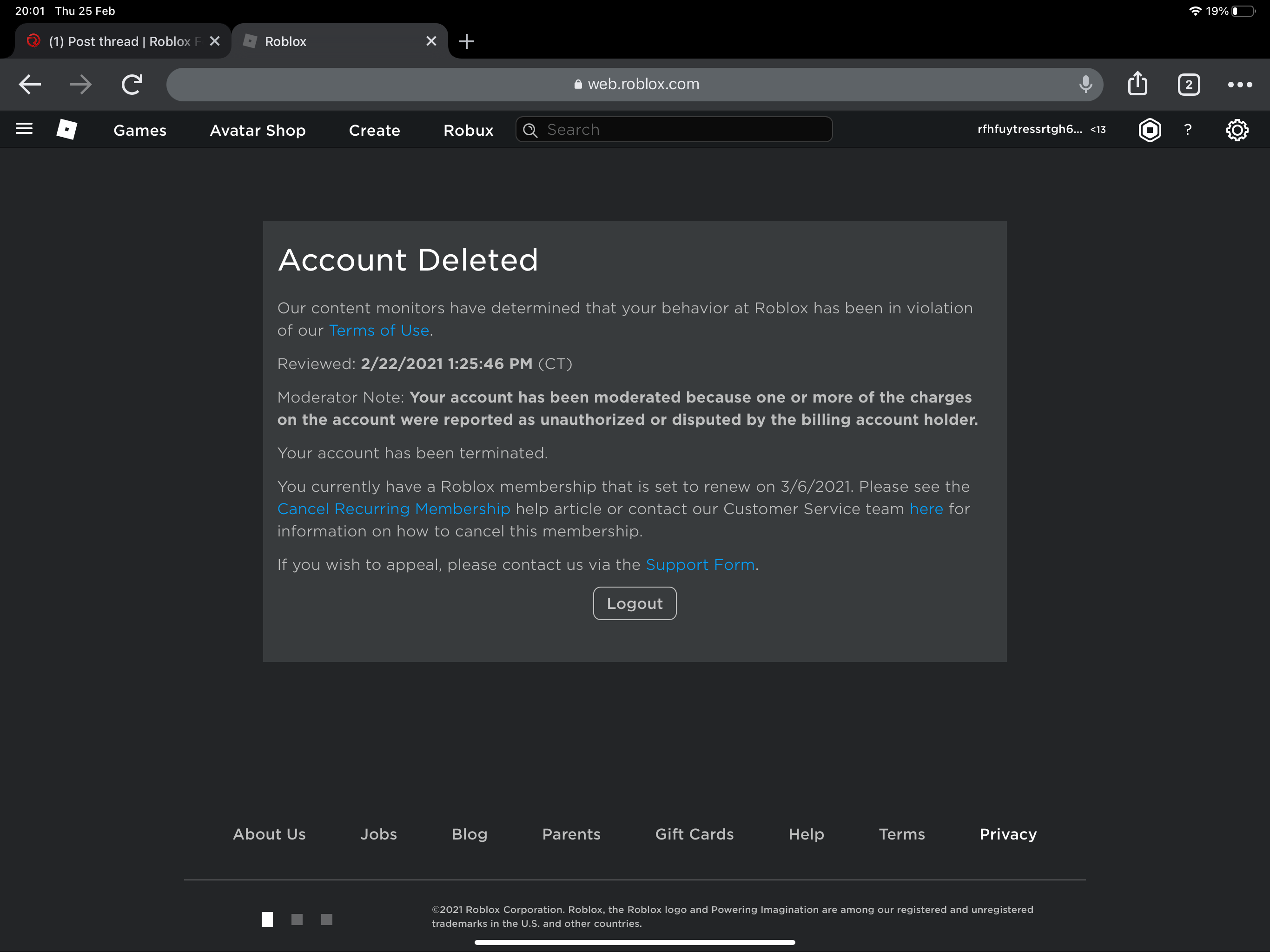 Roblox deleted my account for no reason | Roblox Forum Roblox deleted my account for no reason | Roblox Forum